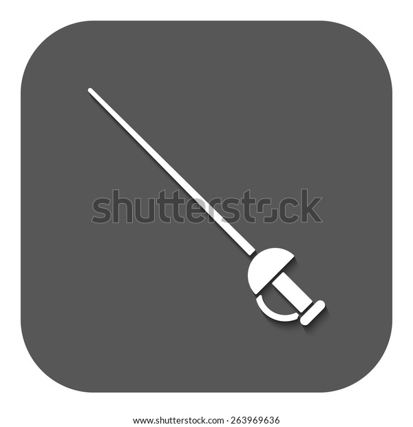 Sword Icon Epee Symbol Flat Vector Stock-vektor (royaltyfri) 263969636 ...