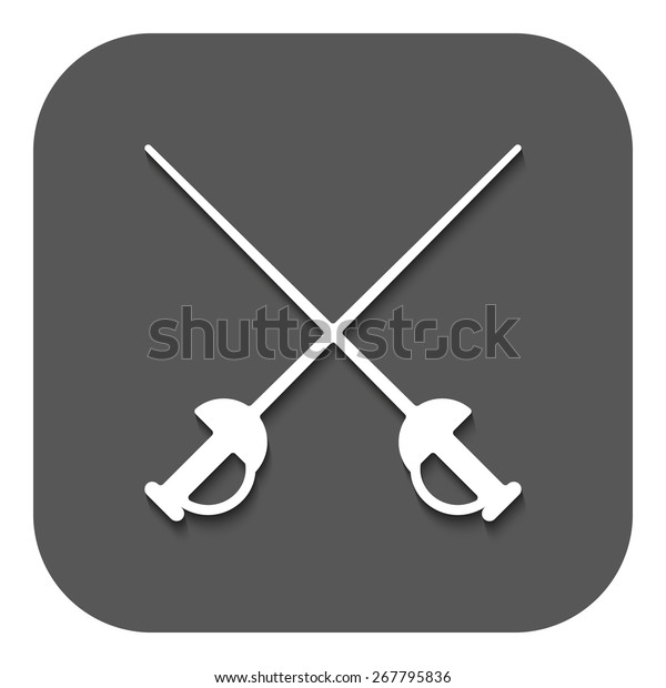 Sword Icon Epee Symbol Flat Vector Stok Vektör (Telifsiz) 267795836