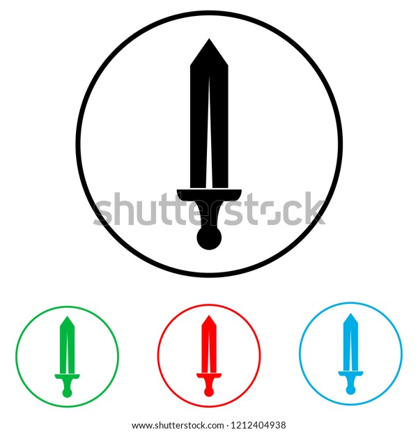 Sword Icon Logo On White Background Stock Vector (Royalty Free ...