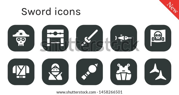 Sword Icon Set 10 Filled Sword Stock Vector (Royalty Free) 1458266501 ...