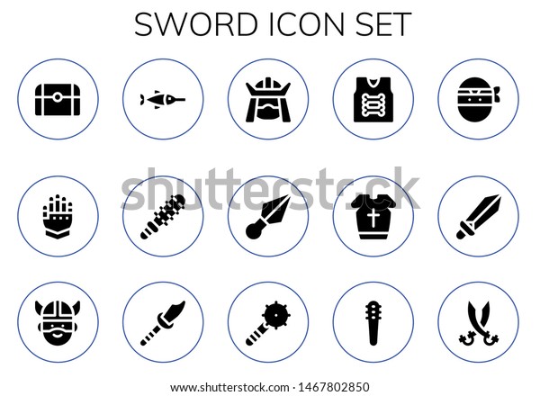 Sword Icon Set 15 Filled Sword Stock Vector (Royalty Free) 1467802850 ...