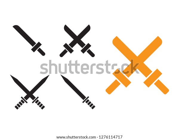 Sword Icons Ancient Swords Vector Pictograms Stock Vector (Royalty Free ...