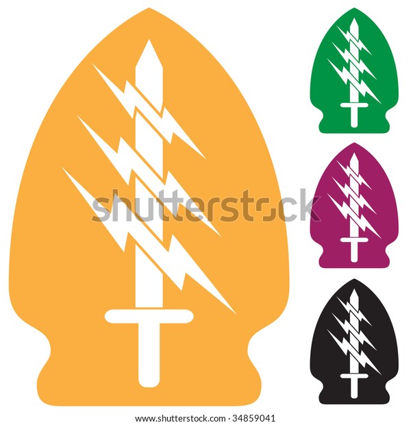 Sword Lightning Special Forces Icon Stock Vector (Royalty Free) 34859041