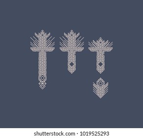 Sword Line Art Design Invitation Poster Stock Vector (Royalty Free ...