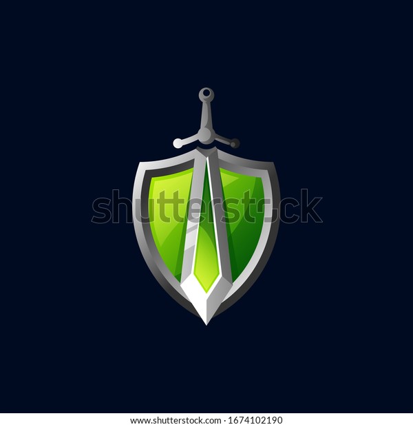 Sword Logo Design Vector Illustration Stock Vector (Royalty Free ...