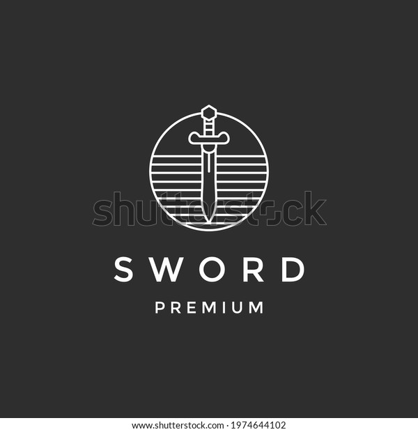 Sword Logo On Black Background Stock Vector (Royalty Free) 1974644102 ...