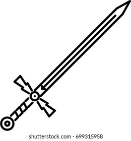 Sword Outline Icon Stock Vector (Royalty Free) 699315958