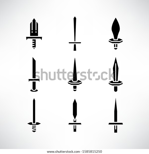 Sword Rapier Icons Set Stock Vector (Royalty Free) 1585815250 ...