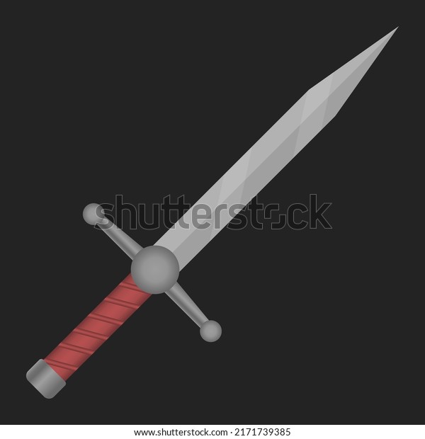 Sword Red Handle Metal Sword Game Stock Vector (Royalty Free ...