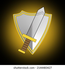 Sword Shield Design Can Be Used Stock Vector (Royalty Free) 2144483427 ...