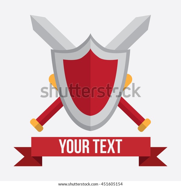 Sword Shield Ribbon Vector Illustration Stock Vector (Royalty Free ...
