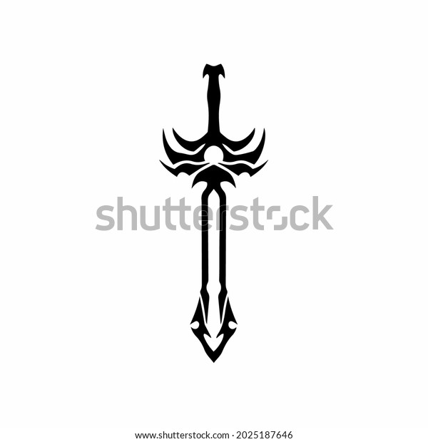 Sword Symbol Logo Tattoo Design Stencil Stock Vector (Royalty Free ...