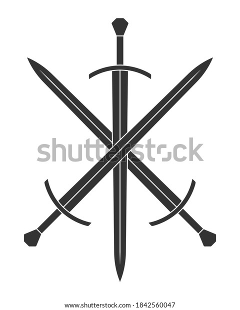 Sword Vector Illustration Icon Crossed Swords Stock Vector (Royalty ...