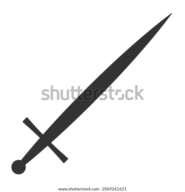 Sword Vector Illustration Icon Military Heraldry Stock Vector (Royalty ...