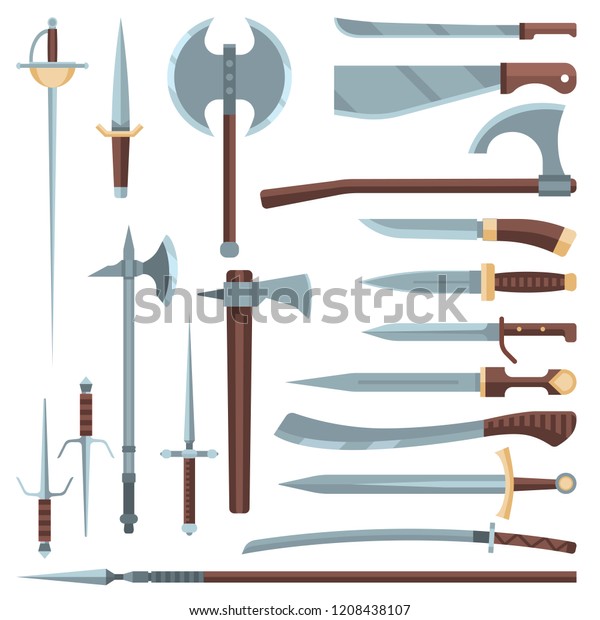 Sword Vector Medieval Ancient Weapon Knight Stock Vector (Royalty Free ...