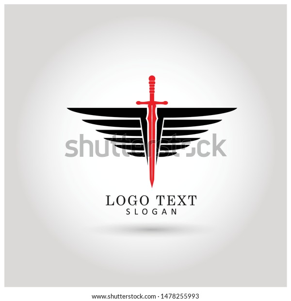 Sword Wings Logo Icon Symbol Vector Stock Vector (Royalty Free) 1478255993