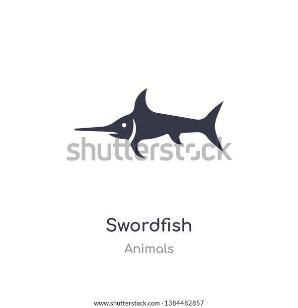 Swordfish Icon Isolated Swordfish Icon Vector Stock Vector (Royalty ...