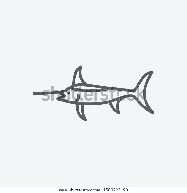 Swordfish Icon Line Symbol Isolated Vector Stock Vector (Royalty Free ...