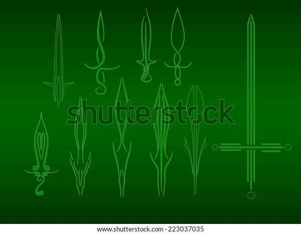 Swords Lines Stock Vector (Royalty Free) 223037035 | Shutterstock