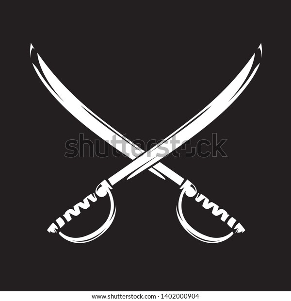 Swords On Black Background Stock Vector (Royalty Free) 1402000904 ...