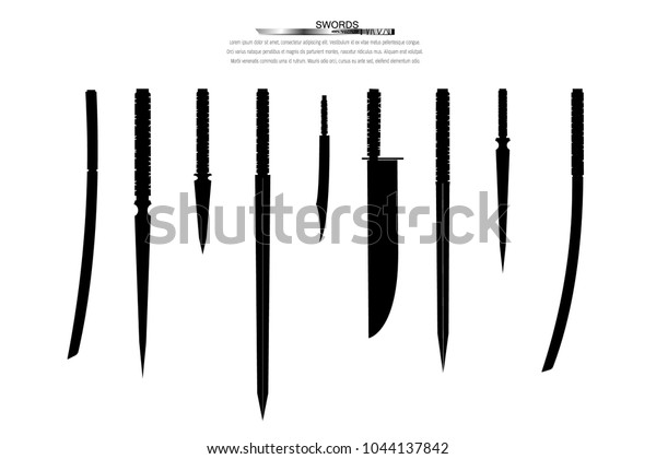 Swords Set Sword Isolated Military Sword Stock Vector (Royalty Free ...