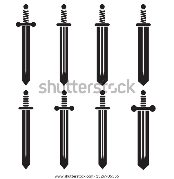Swords Set Sword Symbol Weapon Vector Stock Vector (Royalty Free ...