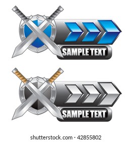 Swords Shield Blue White Arrow Banners Stock Vector (Royalty Free ...