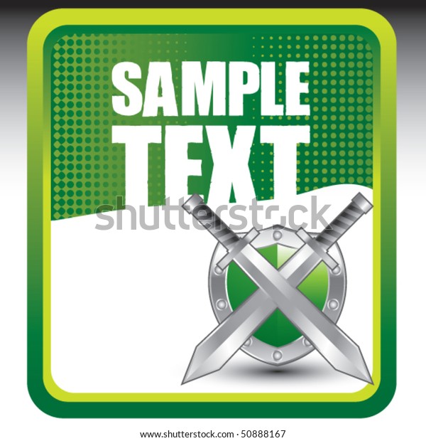 Swords Shield Green Banner Stock Vector (Royalty Free) 50888167 ...