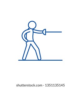 Swordsman Line Icon Concept Swordsman Flat Stock Vector (Royalty Free ...