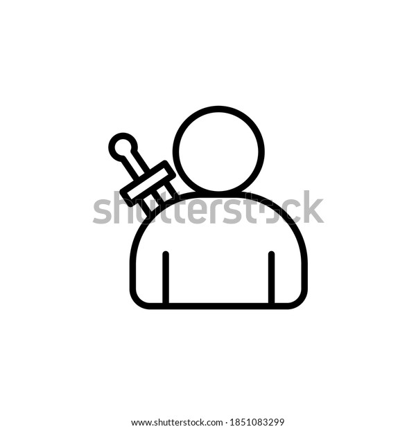Swordsman User Icon Black Line Style Stock Vector (Royalty Free ...
