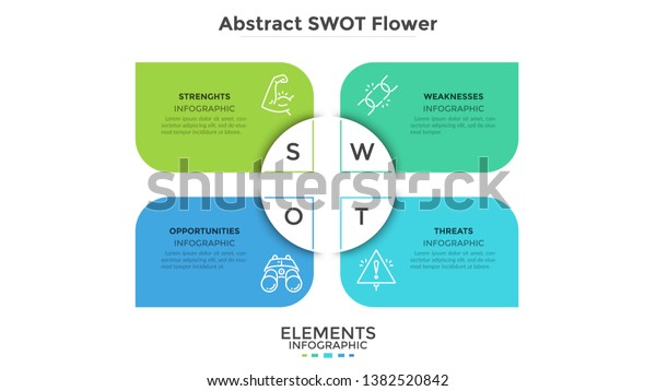 Swot Abstract Flower Chart 4 Colorful: vetor stock (livre de direitos ...