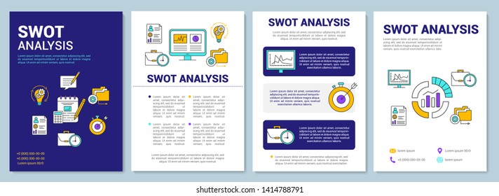 Swot Analysis Blue Background Brochure Template Stock Vector (Royalty ...