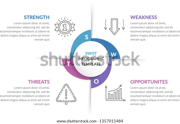 SWOT analysis, circle diagram, infographic template, vector eps10 ...