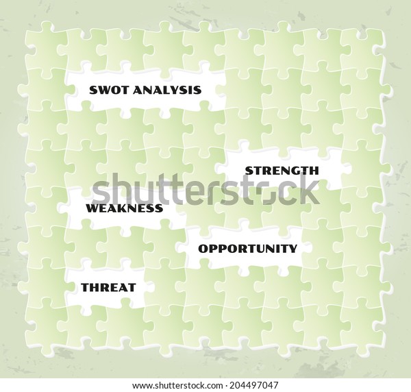 Swot Analysis Green Puzzle Pieces Vector Stock Vector (Royalty Free ...