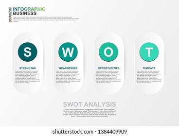 Swot Analysis Infographic Flat Design 4 Stock Vector (Royalty Free) 1384409909 | Shutterstock