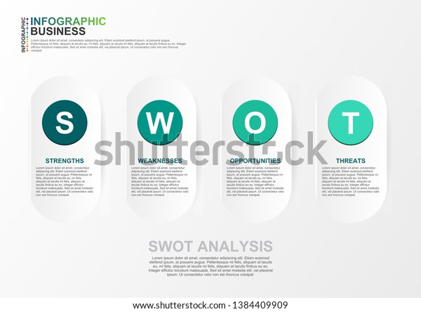 Vektor Stok Swot Analysis Infographic Flat Design 4 (Tanpa Royalti ...