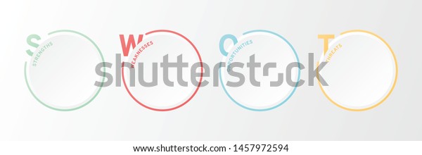 Swot Analysis Template Infographic Round Elements Stock Vector (Royalty ...