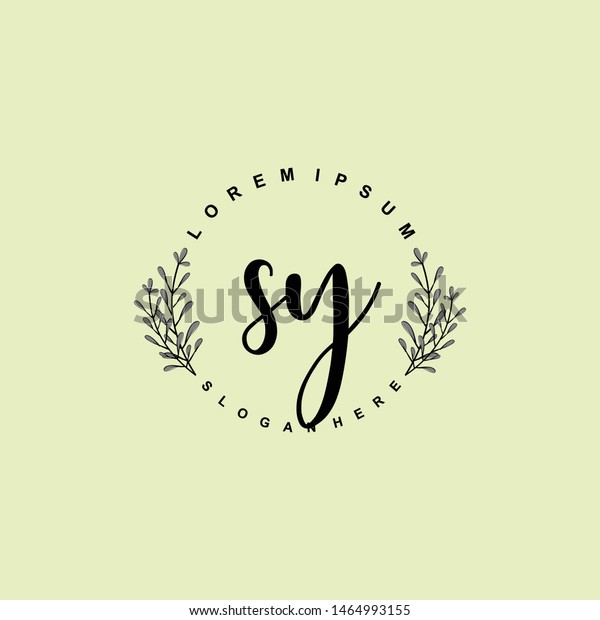 Sy Initial Beauty Floral Logo Template Stock Vector (Royalty Free ...