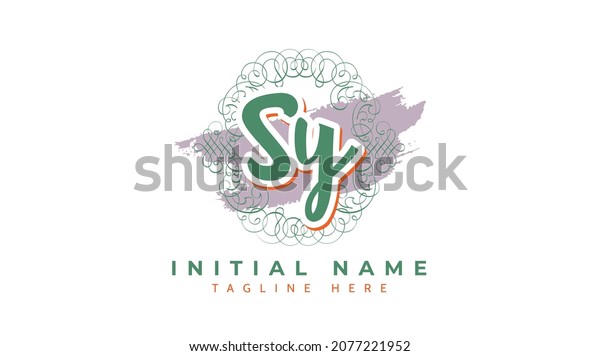 Sy Initials Handwriting Logo Vector Stock Vector (Royalty Free ...