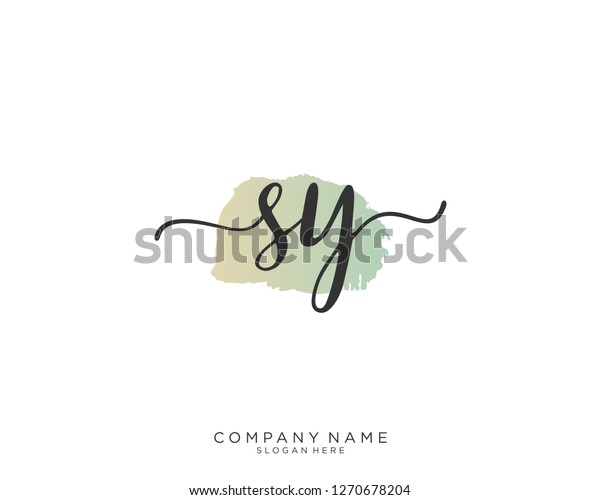 Sy S Y Initial Handwriting Logo Stock Vector (Royalty Free) 1270678204 ...