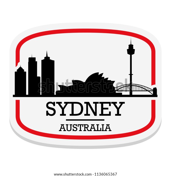 Sydney Australia Label Stamp Icon Skyline Stock Vector (Royalty Free ...