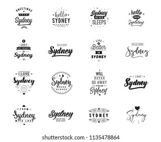 Sydney Greeting Cards Vector Design Isolated Stock Vector (Royalty Free ...