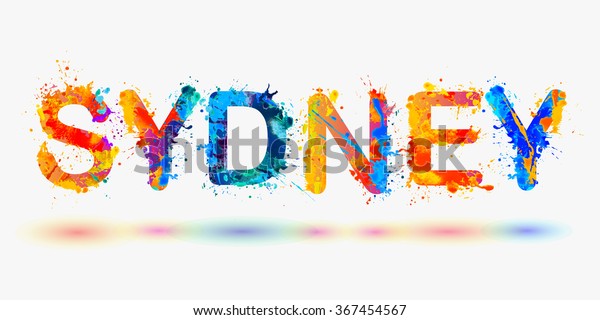 Sydney Splash Paint Word Stock Vector (Royalty Free) 367454567 ...