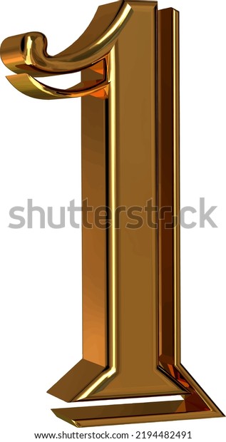 Symbol 3d Made Gold Number 1 Stock Vector (Royalty Free) 2194482491 ...
