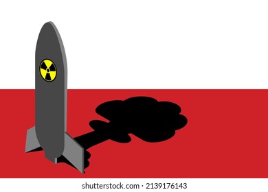 Symbol Atomic Bomb On Red White Stock Vector (Royalty Free) 2139176143 ...