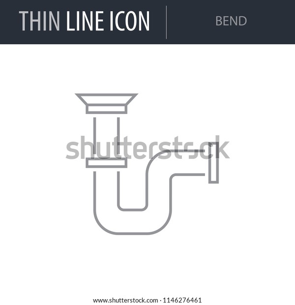 Symbol Bend Thin Line Icon Sanitary Stock Vector (Royalty Free) 1146276461