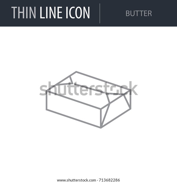 Symbol Butter Thin Line Icon Milk Stock Vector (Royalty Free) 713682286 ...