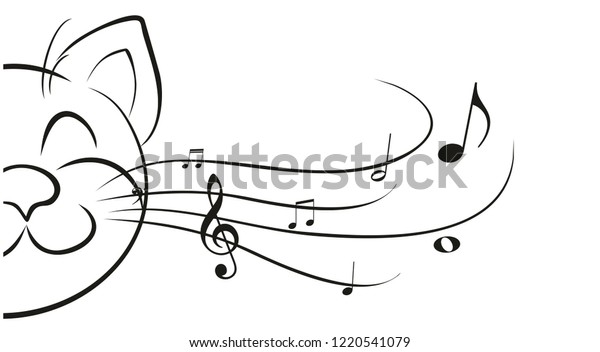 Symbol Cat Music Notes Stock Vector (Royalty Free) 1220541079 ...