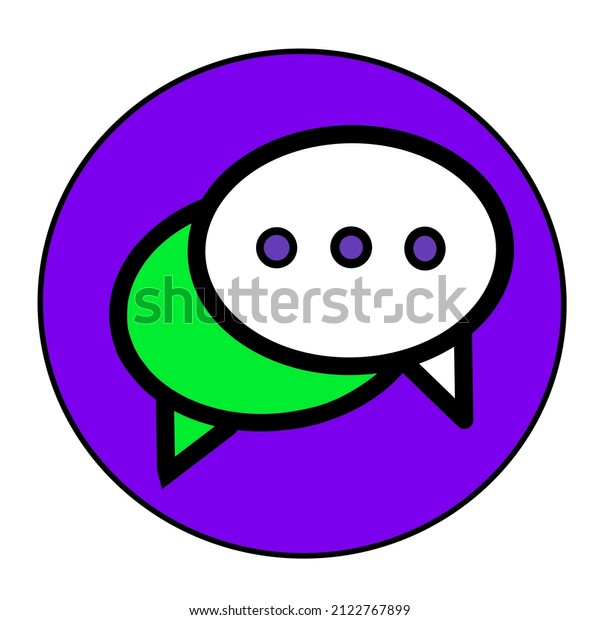 Symbol Chat Flat Design Simple Stock Vector (Royalty Free) 2122767899 ...