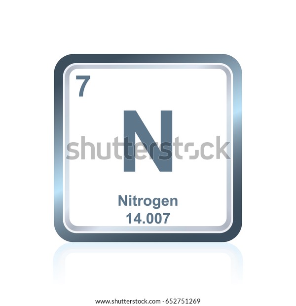 Symbol Chemical Element Nitrogen Seen On Stock Vector (Royalty Free ...